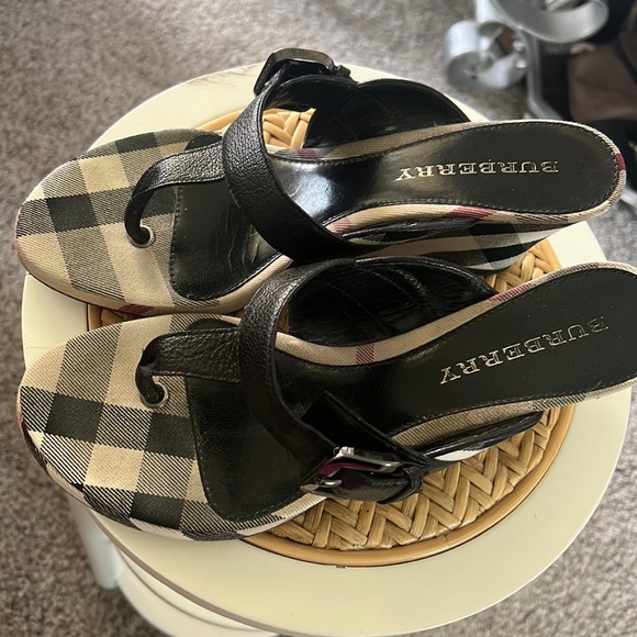 Burberry | Shoes | Burberry Wedge Sandals In Size 4 | Poshmark